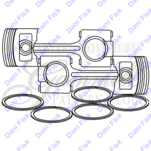 Piston and rings border